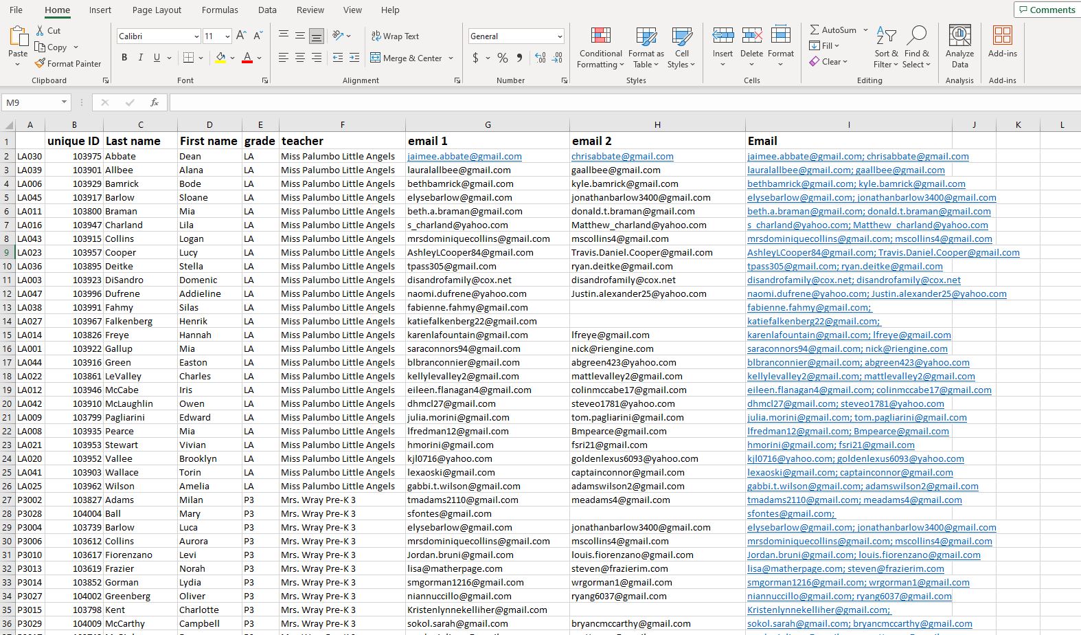 How to merge email data columns so OSP will send emails to both parents ...